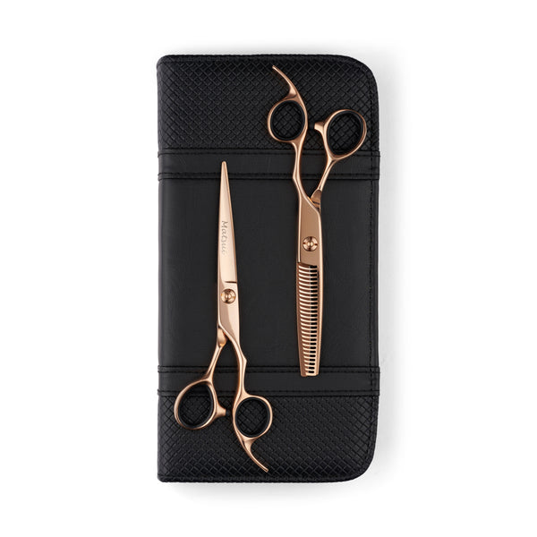 Matsui Lightweight Classic Offset Rose Gold Scissor Thinner Combo - Scissor Tech New Zealand